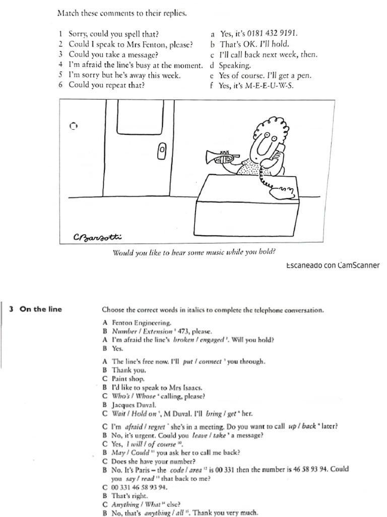 Telephoning Activities | PDF