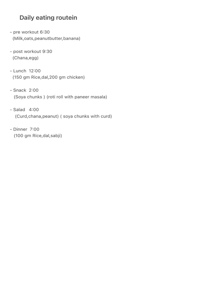 Daily Eating Routein | PDF
