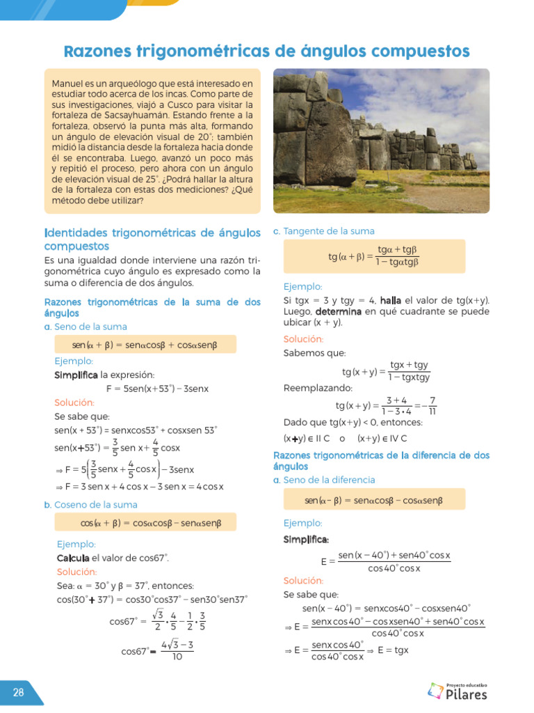 trigo III temas | PDF | Trigonometría | Ángulo
