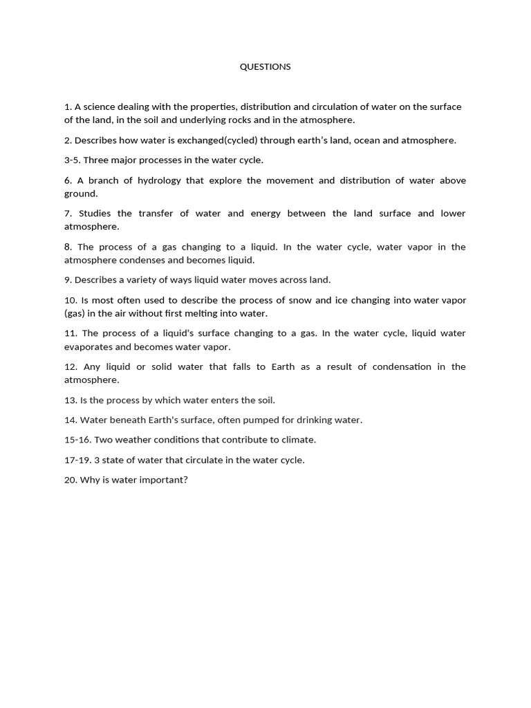 Understanding the Water Cycle Processes | PDF