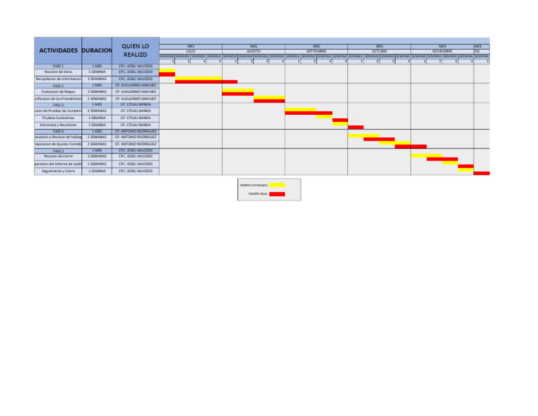 Grafica de Gantt Auditoria | PDF