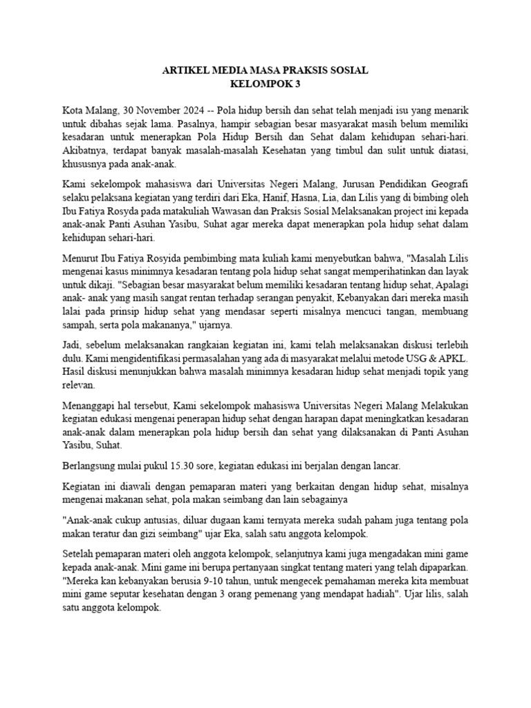 Artikel Media Masa Wawasan Dan Praksis Sosial | PDF