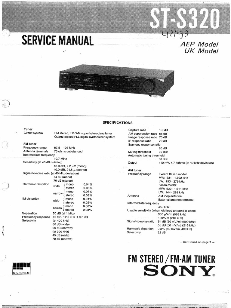 Sony ST s320 | PDF