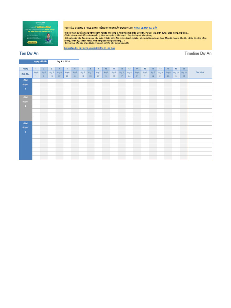 Quản lý tiến độ dự án - Fastwork.vn | PDF