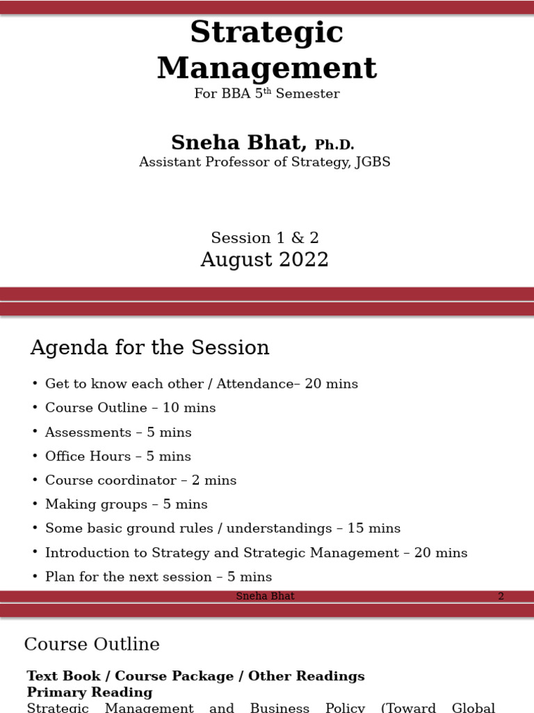 Strategic Management Course Overview | PDF | Strategic Management ...