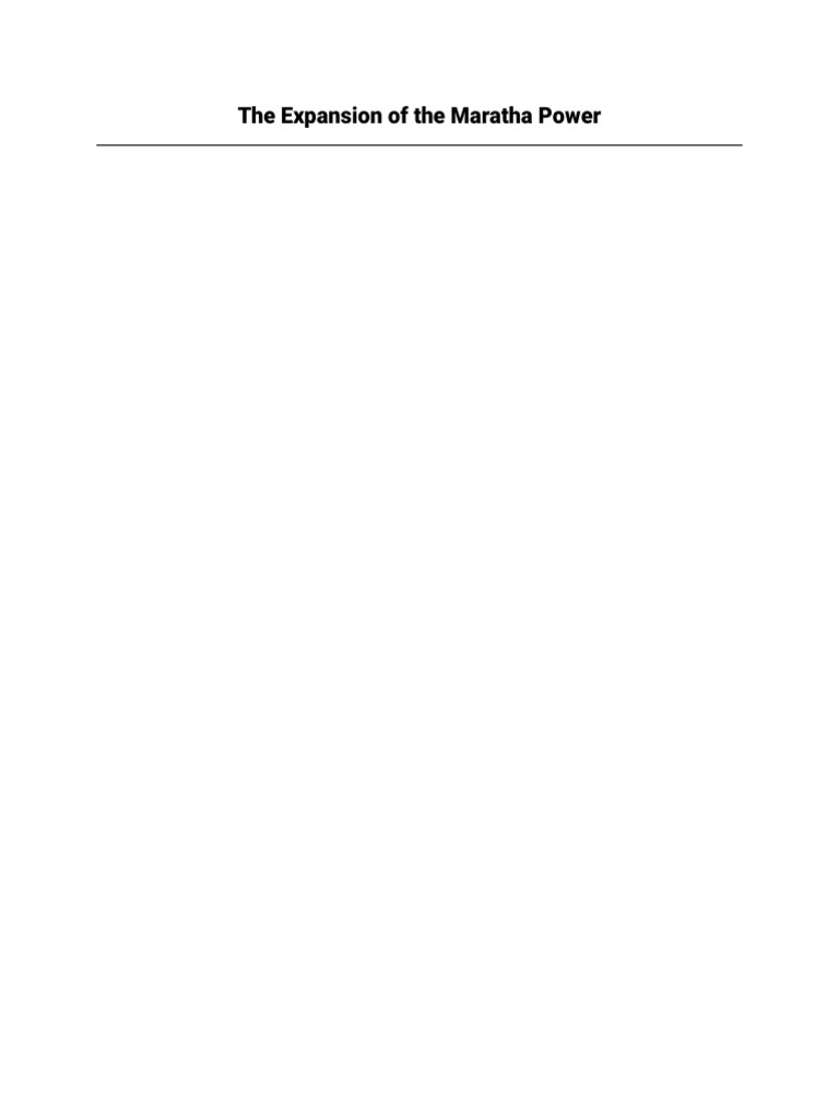 Maratha Empire Expansion and Key Figures | PDF