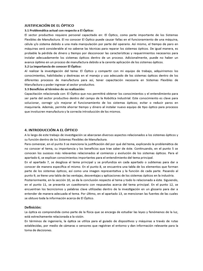 Importancia de El Óptico en Manufactura | PDF | Óptica | Infrarrojo