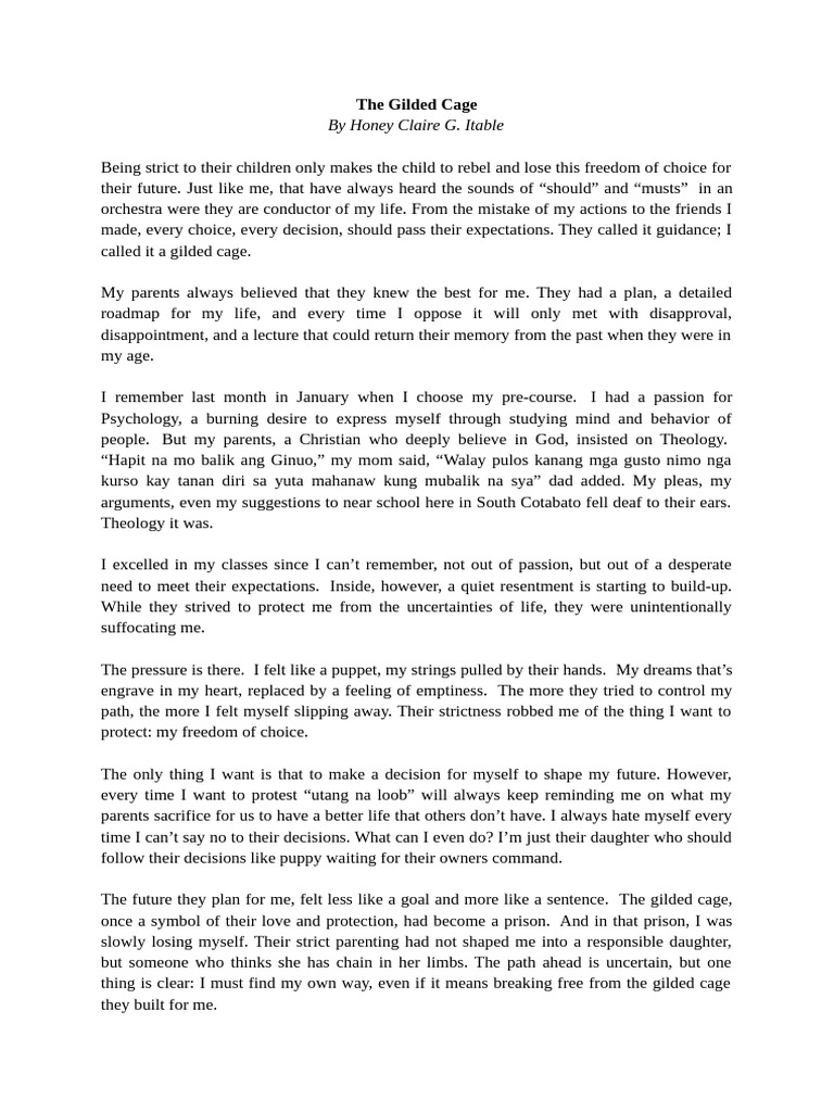 The Gilded Cage - Creative Nonfiction | PDF