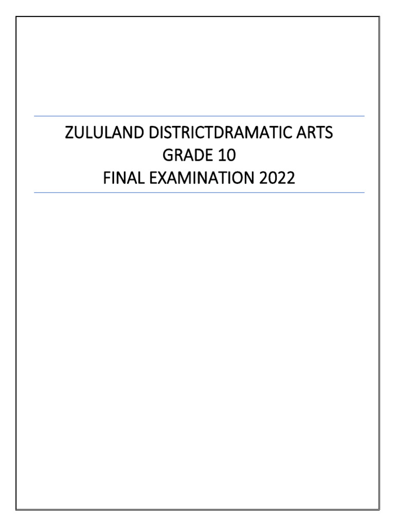 Grade 10 Final Exam - 020606 - Share | PDF | Theatre | Tragedy
