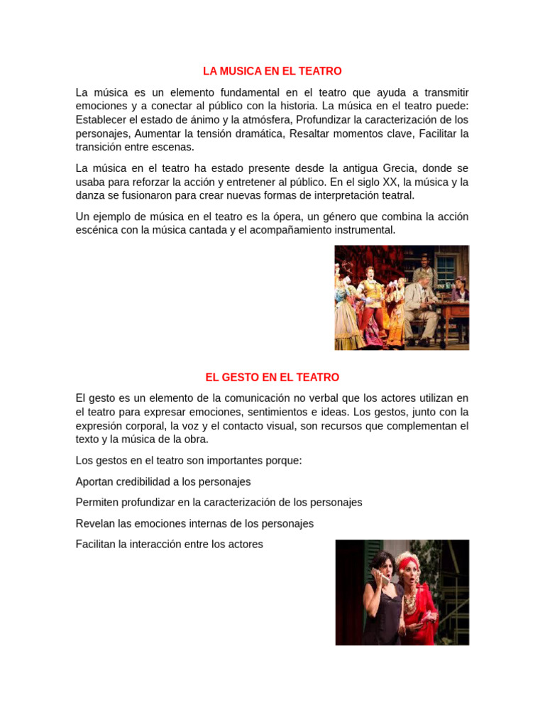 La música en el teatro: su importancia | PDF