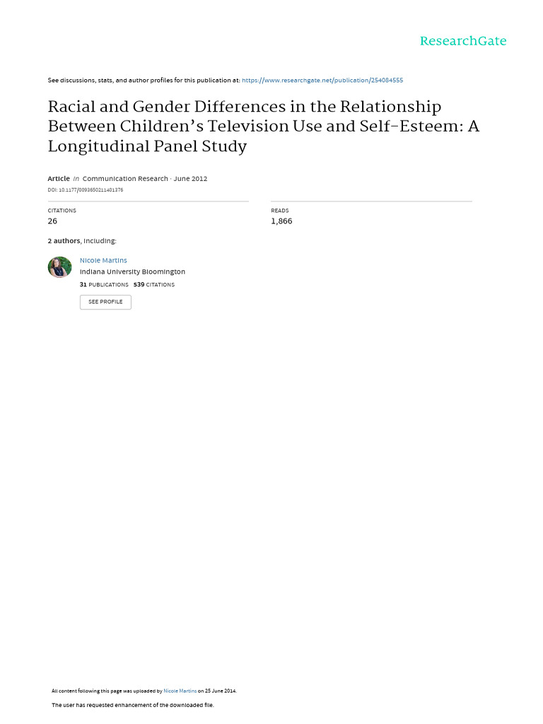 Racial and Gender Differences in The Relationship | PDF | Self Esteem ...