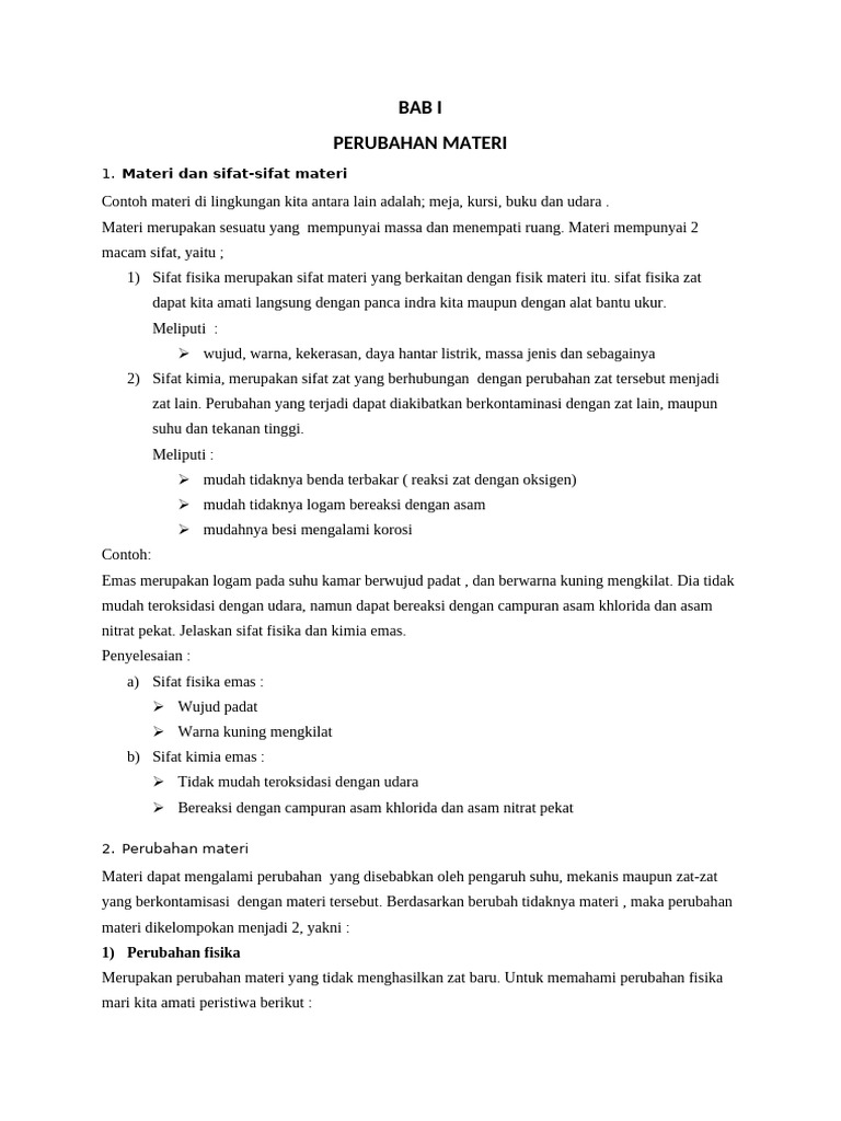 Bab 1 Zat Dan Perubahannya | PDF