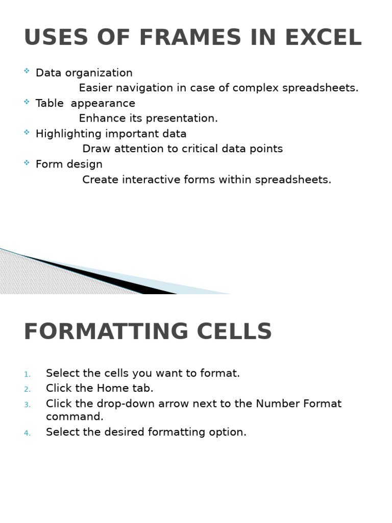 Uses of Frames in Excel | PDF