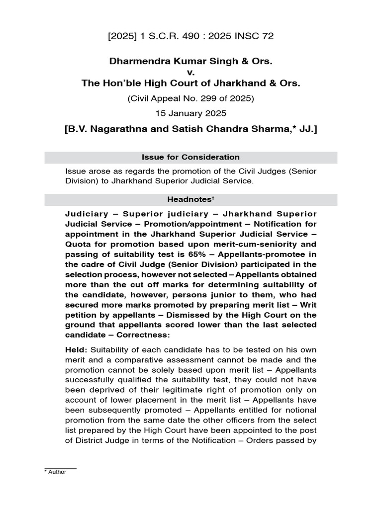 Jharkhand Civil Judges Promotion Case | PDF | Appeal | Judgment (Law)