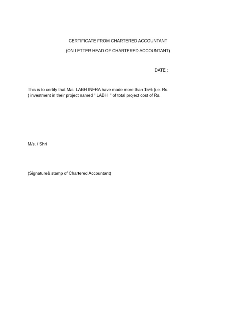 Chartered Accountant Investment Certificate | PDF