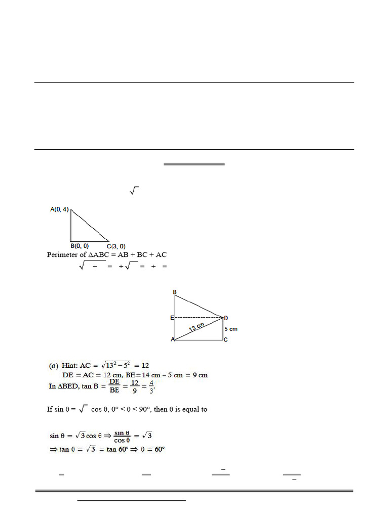 Maths Class X Sample Paper pt2 Practice Paper 13 2024 Answers | PDF | Euclidean Geometry ...