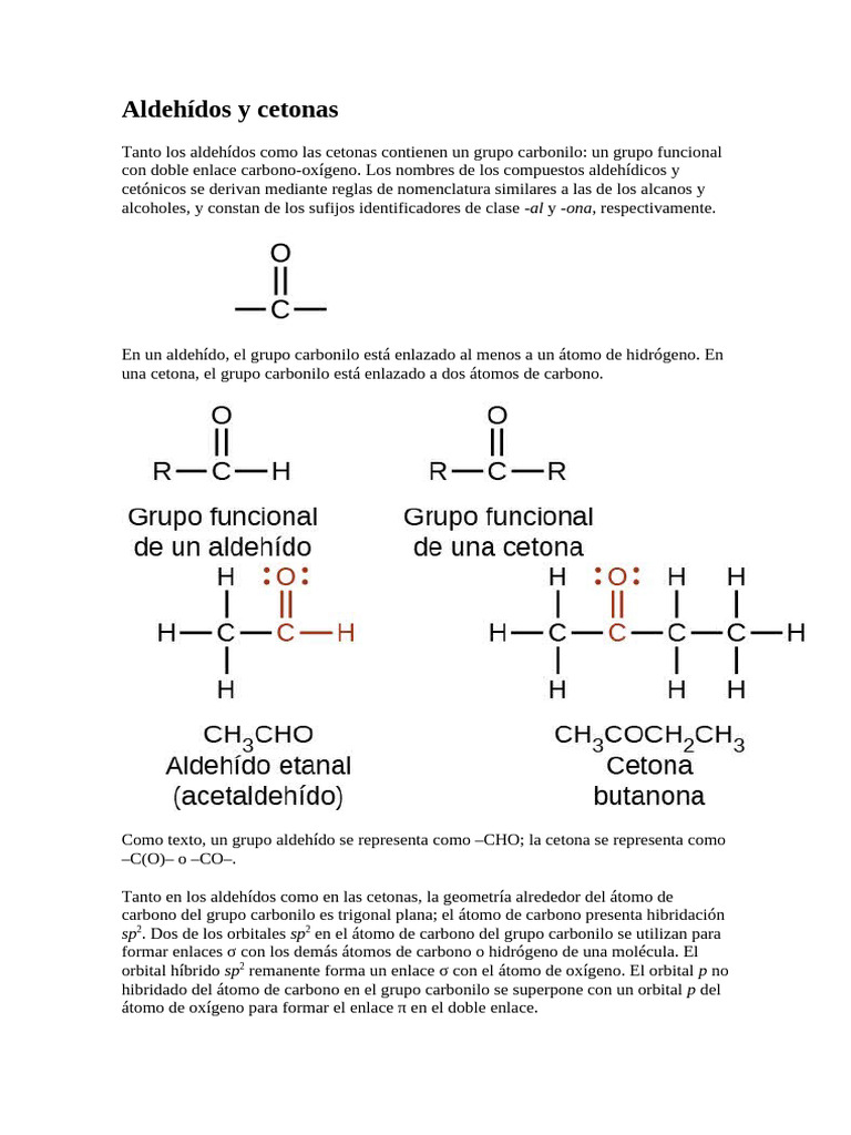 Aldehídos y Cetonas: Estructura y Reactividad | PDF | Ester | Ácido