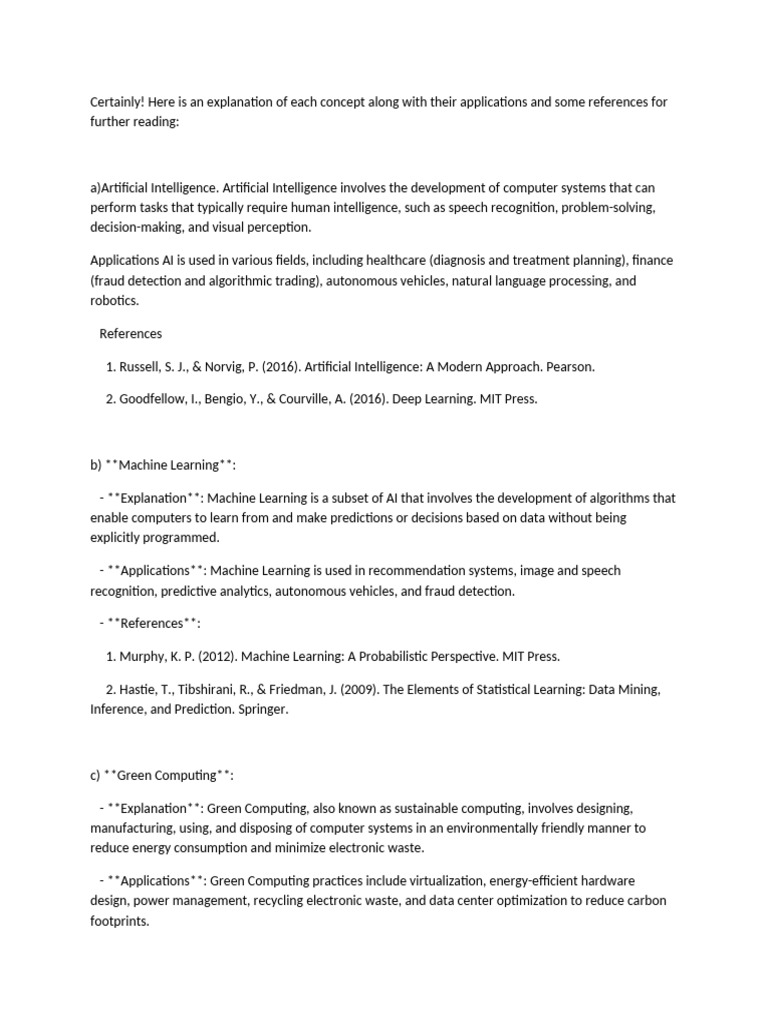 AI, ML, Green Computing & Nanotech Overview | PDF | Nanotechnology ...