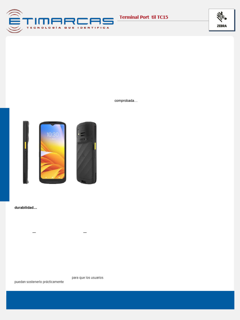 Terminal Portatil Zebra TC15 | PDF | Bluetooth | Wifi