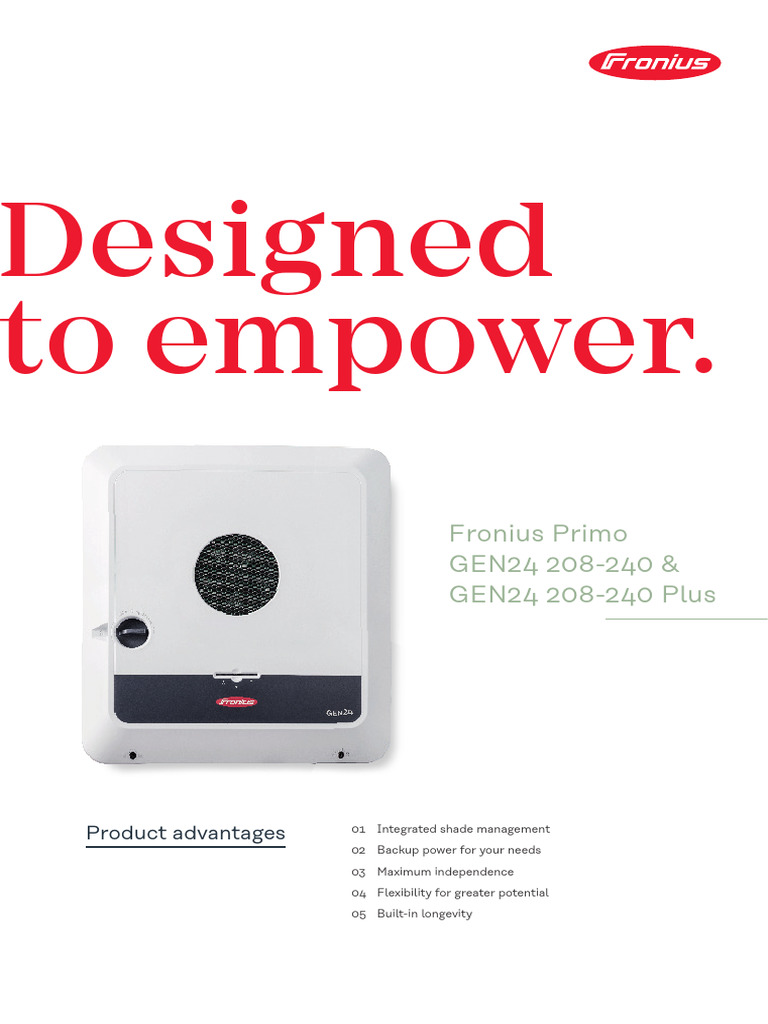 Se Ds Fronius Gen24 Plus 208 240 en Us | PDF | Photovoltaics ...