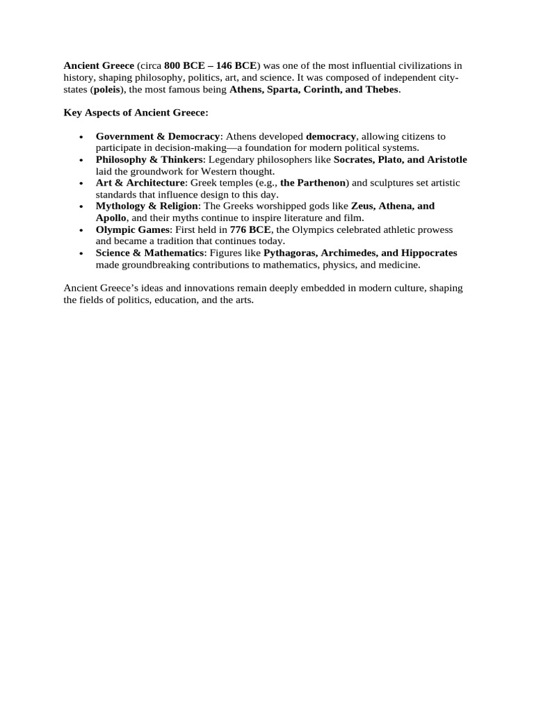 Ancient Greece Pdf
