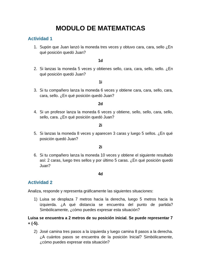 MODULO DE MATEMATICAS R | PDF | Multiplicación | Entero