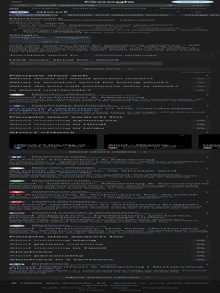 Aloof Meaning - Google Search | PDF | Linguistics | Grammar