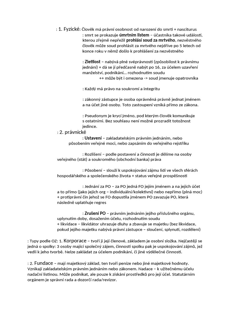 Obcanske Pravo A Pravo Rodinne | PDF