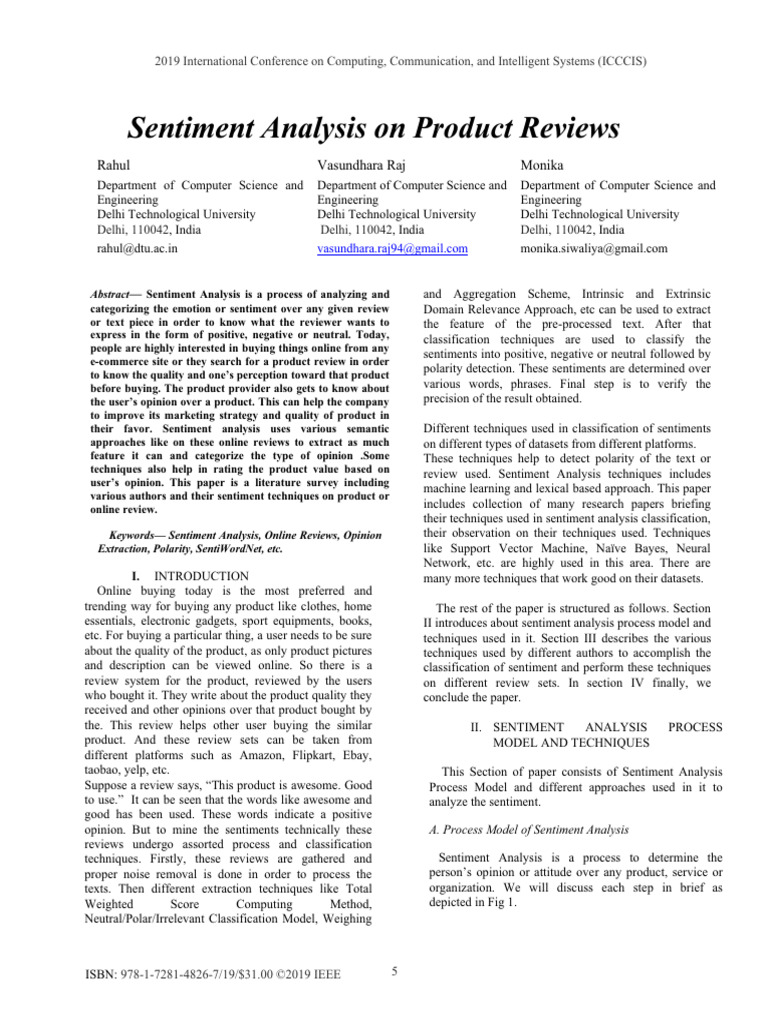 Sentiment Analysis On Product Reviews-1 | PDF | Support Vector Machine | Machine Learning