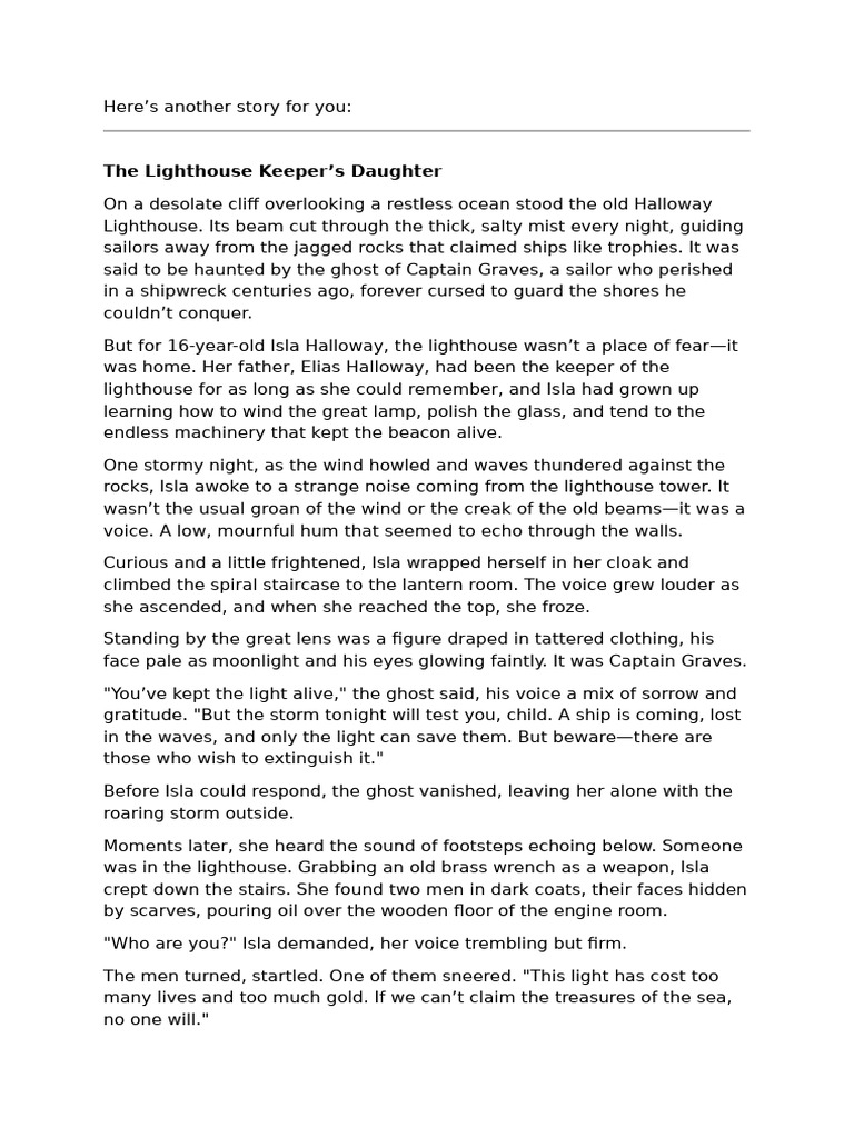The Lighthouse Keeper's Daughter | PDF | Lighthouse