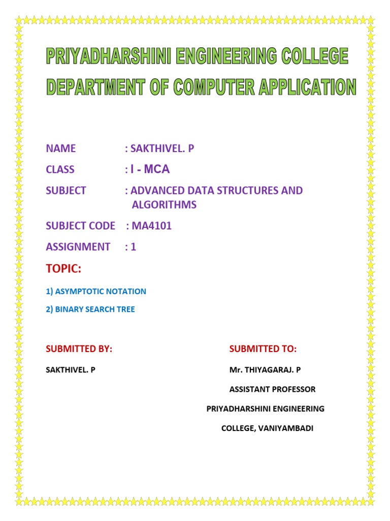 MCA Students' Data Structures Assignment | PDF