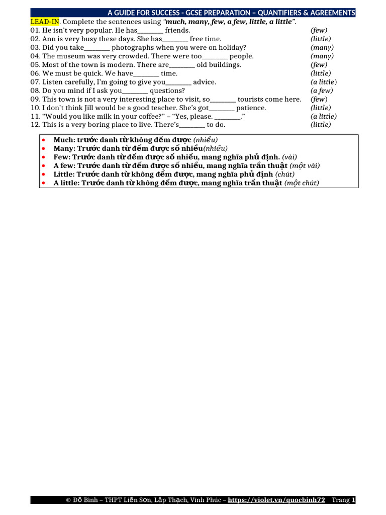 Few) (Little) (Many) (Many) (Few) (Little) (A Little (A Few) (Few (Little) (A Little) (Little ...