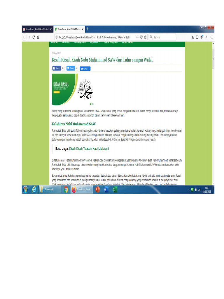 Kisah Rasul Muhammad Saw | PDF