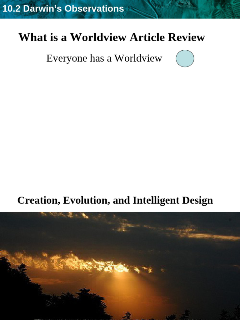 Unit 2 - Chapter 10 & 11 Creation, Darwin, and Evolution (Autosaved ...