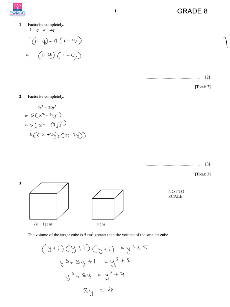Class 8 Mathematics Question Bank | PDF | Area | Sphere
