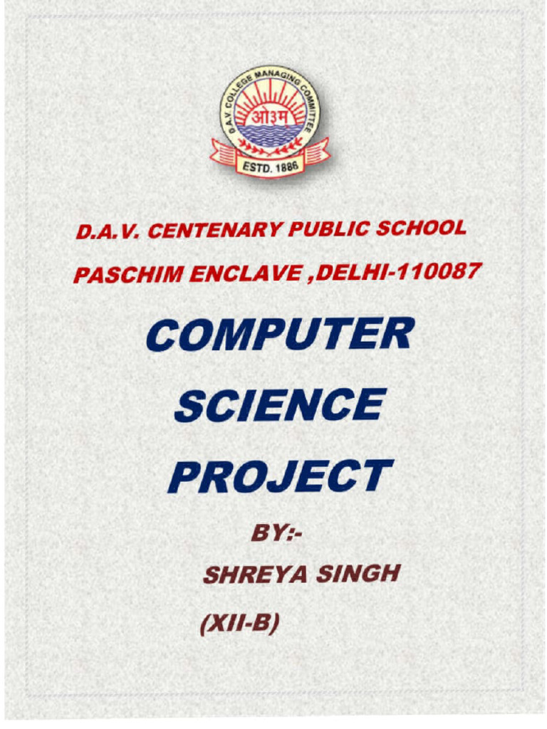Shreya Singh Xii-B Cs Project | PDF | Databases | Computing