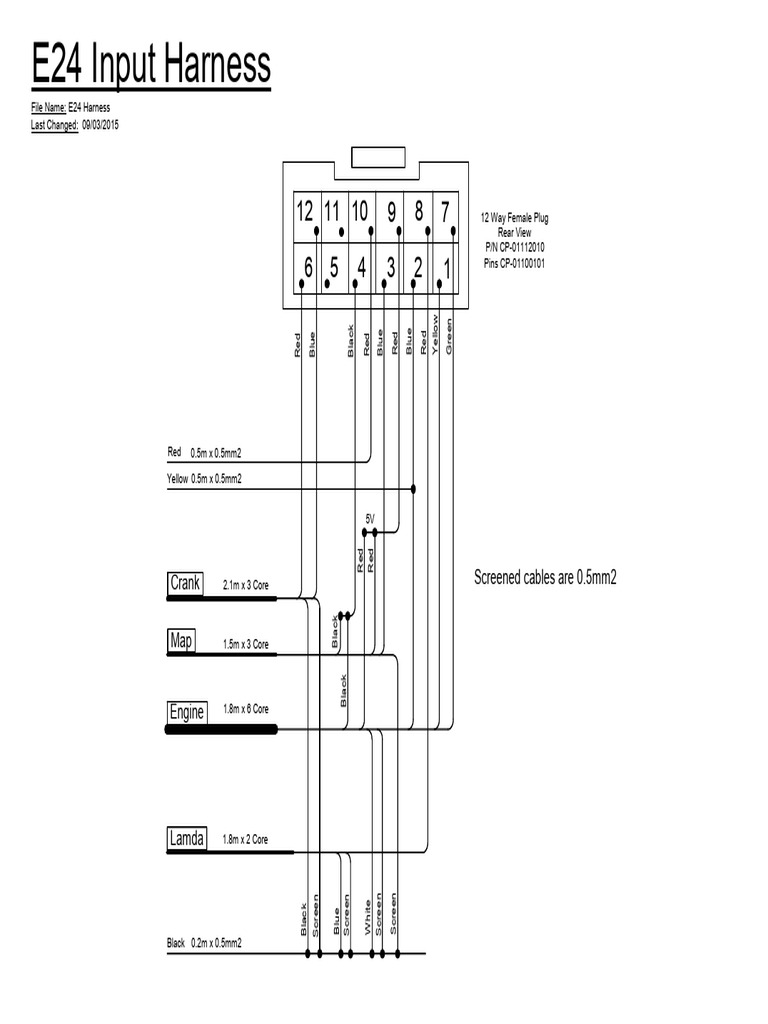 E24 - P1 Input Harness | PDF | Electrical Engineering | Electronics