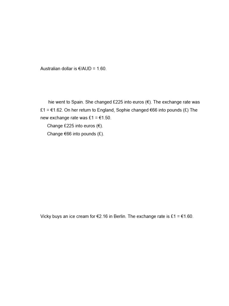 Exchange Rate Questions | PDF | Exchange Rate | Japanese Yen