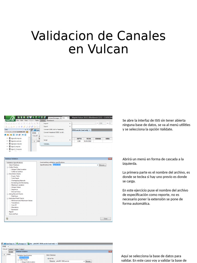 Validacion de Canales en Vulcan | PDF