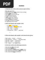Verbs Class 4 Worksheet Net Explanations | PDF