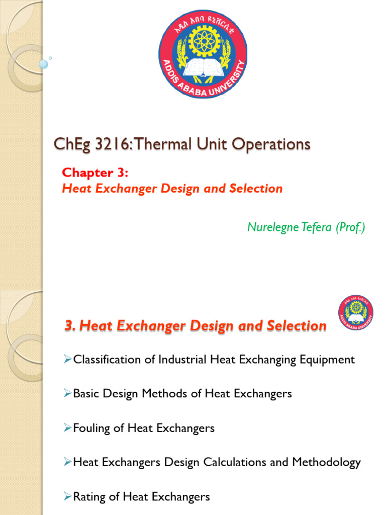 Chapter 3-Heat Exchanger Design and Selection PPt1 | PDF | Heat ...