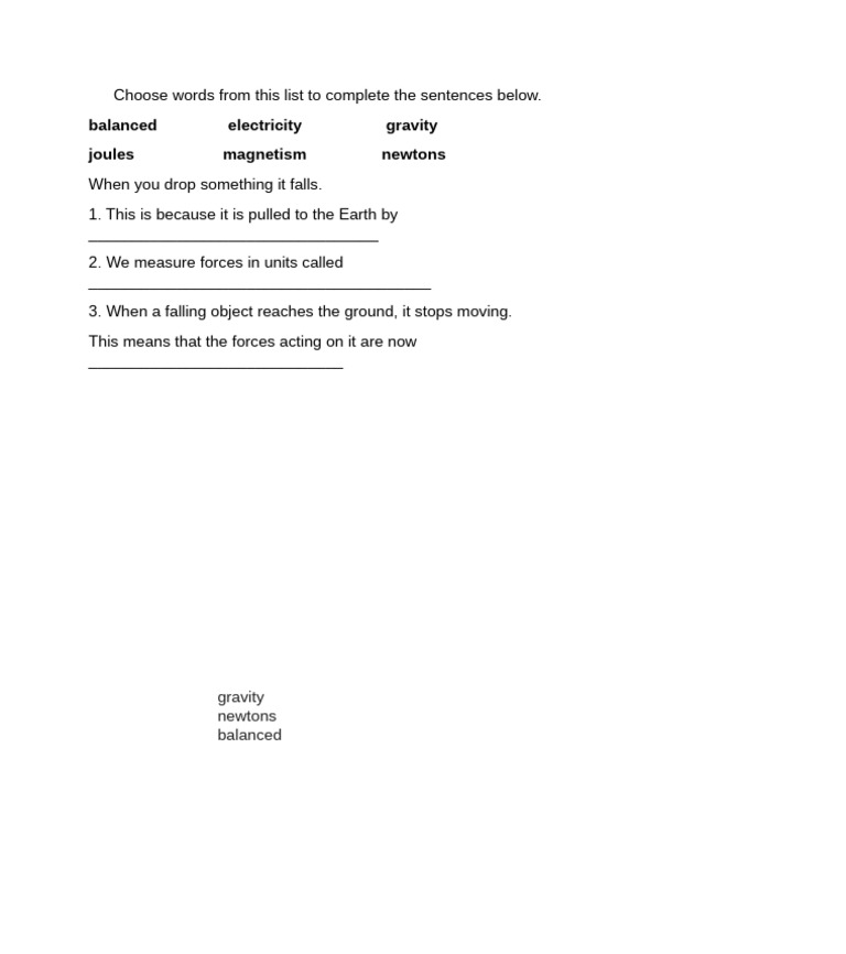 Starter Fill The Gaps | PDF