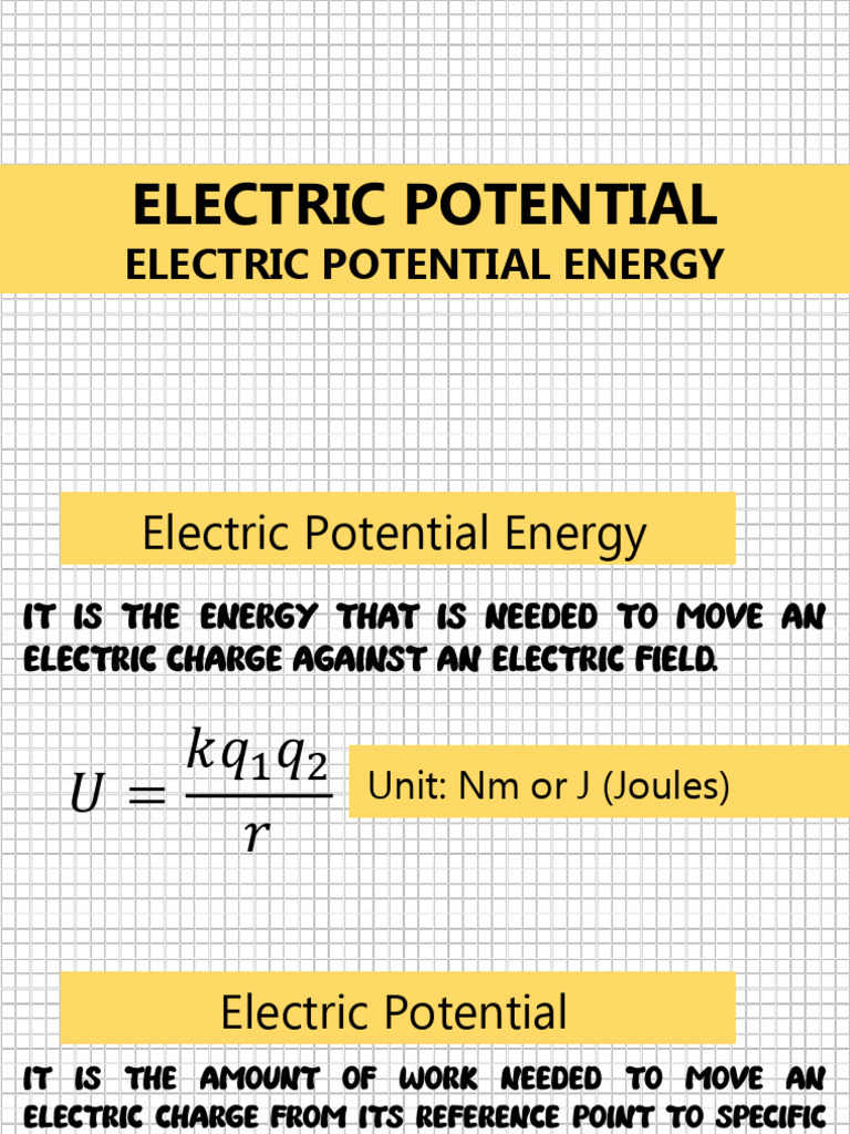 Week 4 Electric Potential | PDF