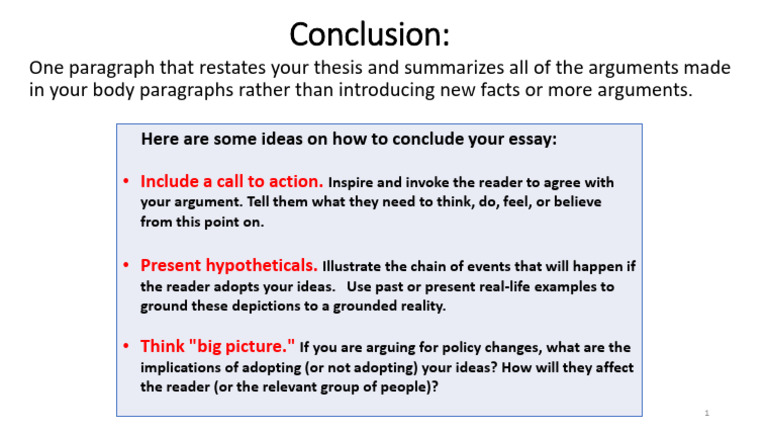 Effective Essay Conclusions | PDF