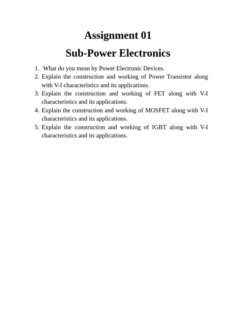 Power Electronics Devices Explained | PDF