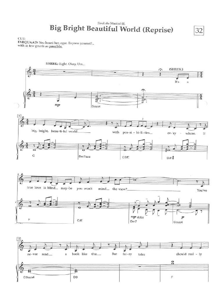 Big Bright Beautiful World REPRISE Leadsheet | PDF