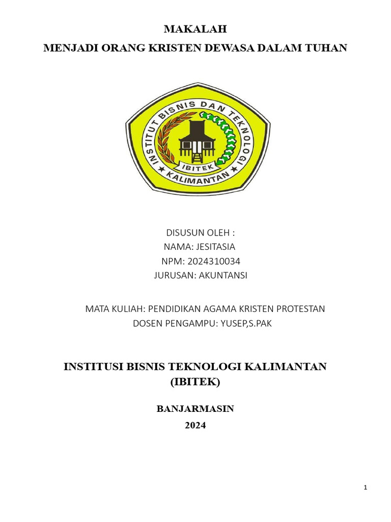 Kedewasaan Kristen: Panduan Praktis | PDF