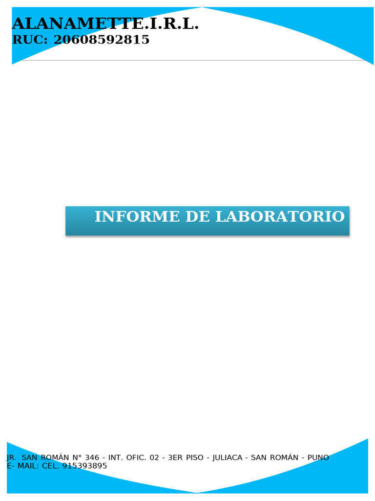 Caratula Informe de Laboratorio | PDF