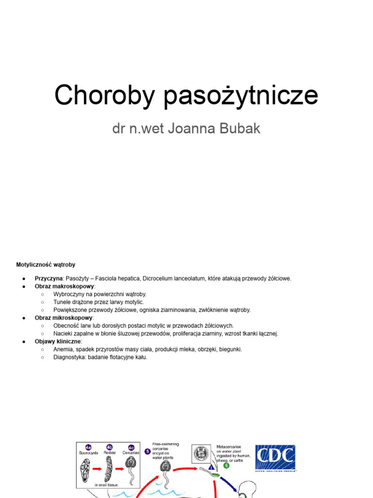 Choroby Pasożytnicze - Robaki 2025 | PDF