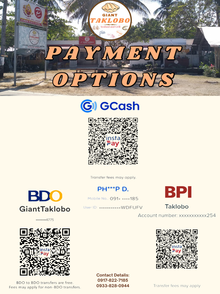 Giant Taklobo Payment Options Page | PDF
